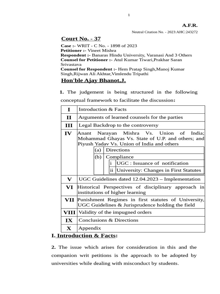 BHU Student Suspension Case Analysis | PDF | Punishments | Crimes
