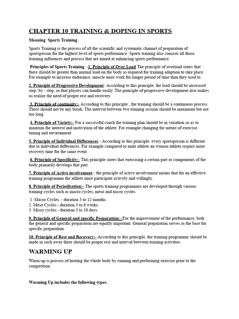 Training & Doping in Sports | PDF | Doping In Sport | Flexibility (Anatomy)
