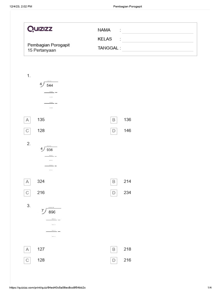 Latihan 3 Pembagian Porogapit | PDF