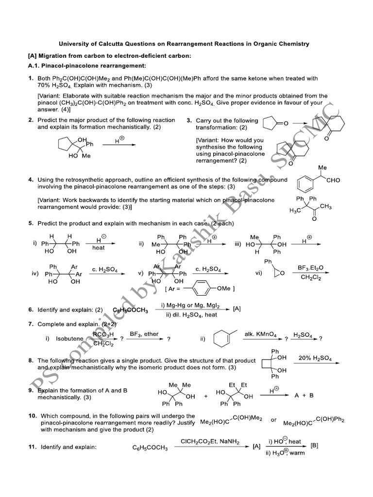 Rearrangement Question Set CU 2024 - Topicwise Sorted - CDX | PDF