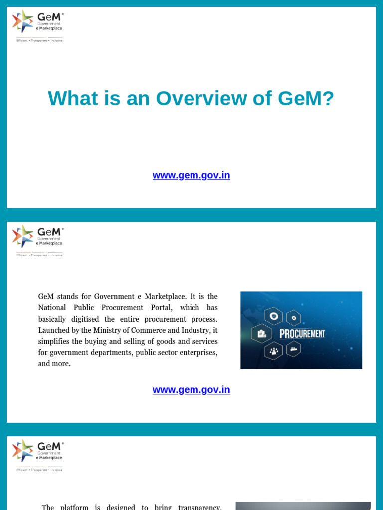 What is an Overview of GeM | PDF