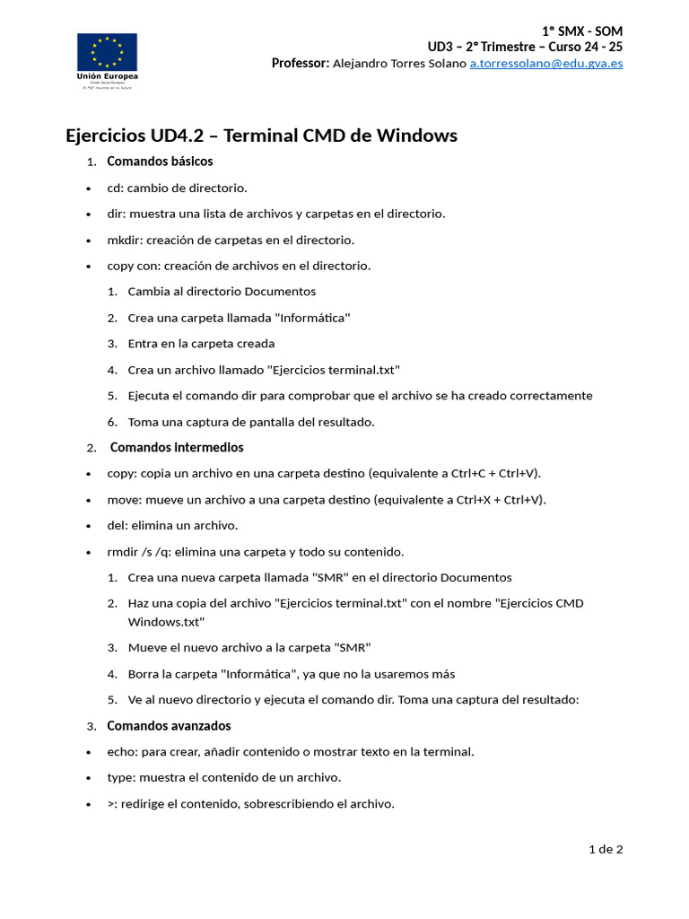 Ejercicios Ud4 2 | PDF | Archivo de computadora | Directorio (Computación)