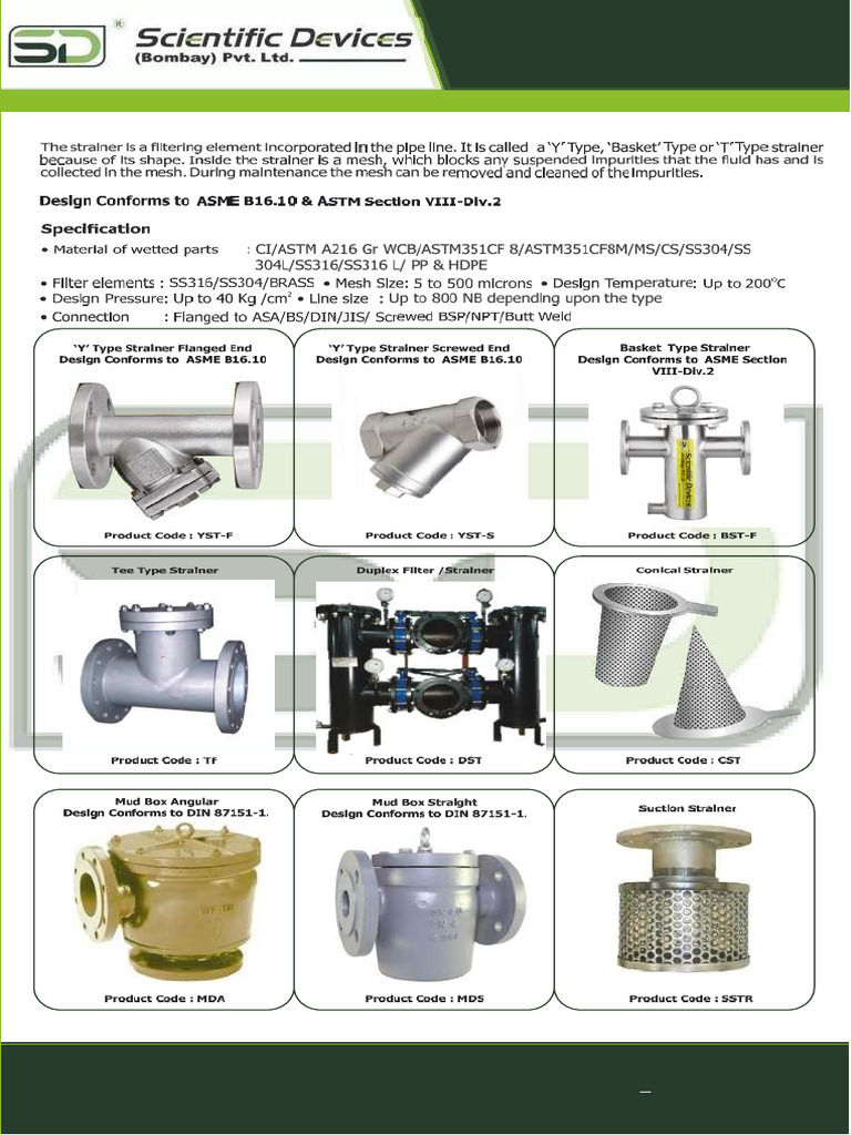 Pipe line Strainer | PDF