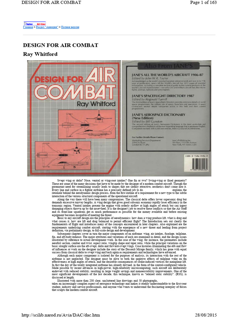Design For Air Combat | PDF | Drag (Physics) | Lift (Force)