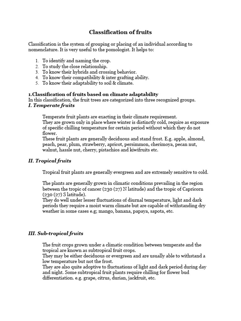 Classification of Fruits and Vegetables | PDF | Vegetables | Fruit