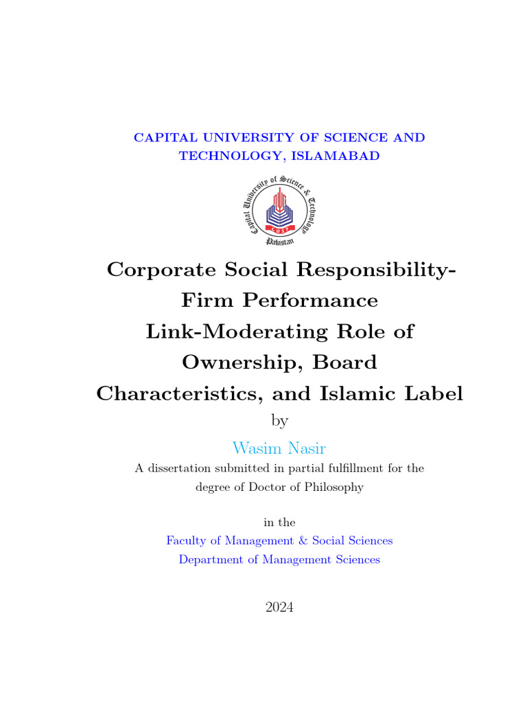 Wasim Nasir | PDF | Corporate Social Responsibility | Governance