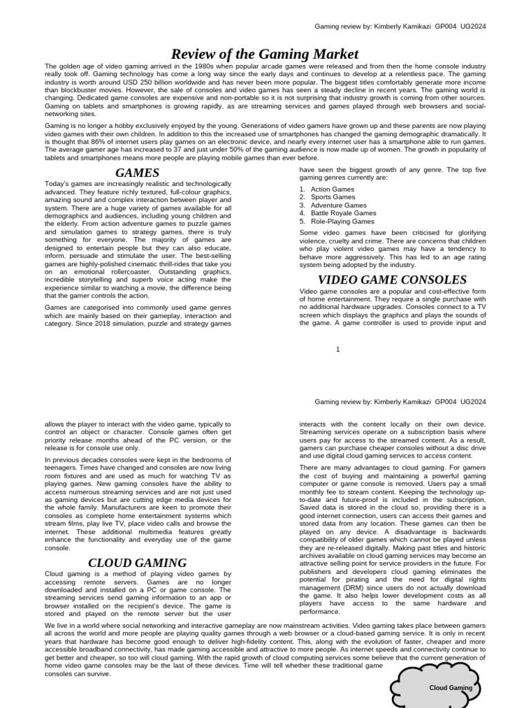 GAMARKET | PDF | Video Games | Cloud Computing