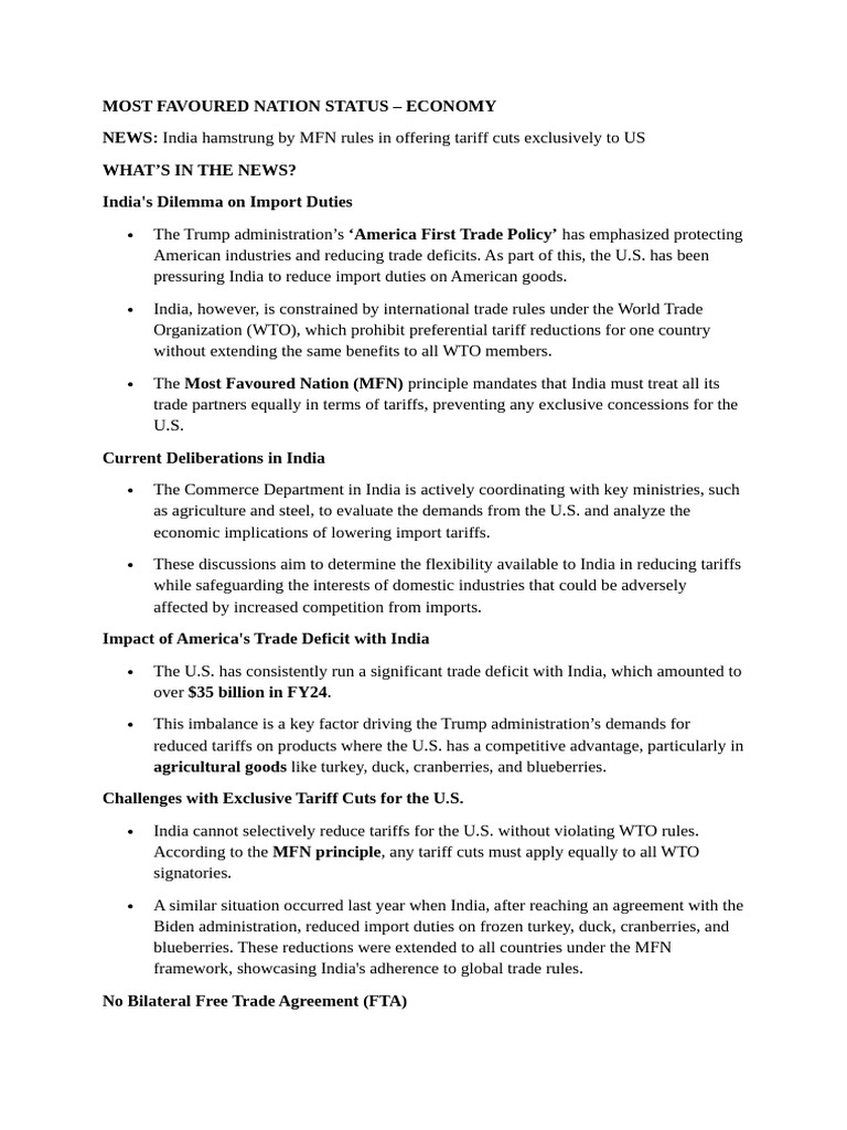 24-01 | PDF | Most Favoured Nation | Invasive Species