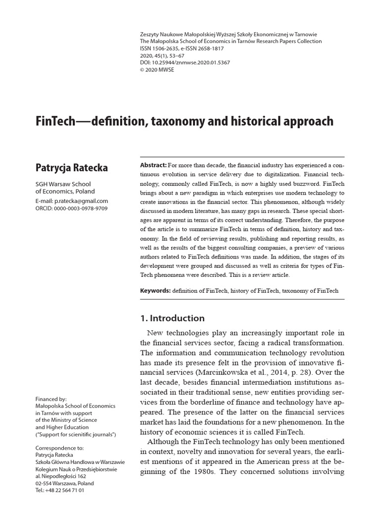 Understanding FinTech: Definition and History | PDF | Banks | Risk ...