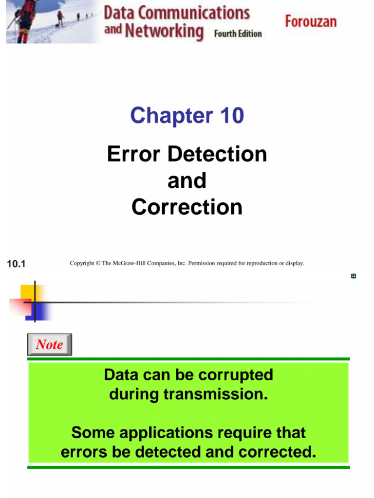 Ch10 - Types of Error, Redudancy, Detection Vs Correction | PDF
