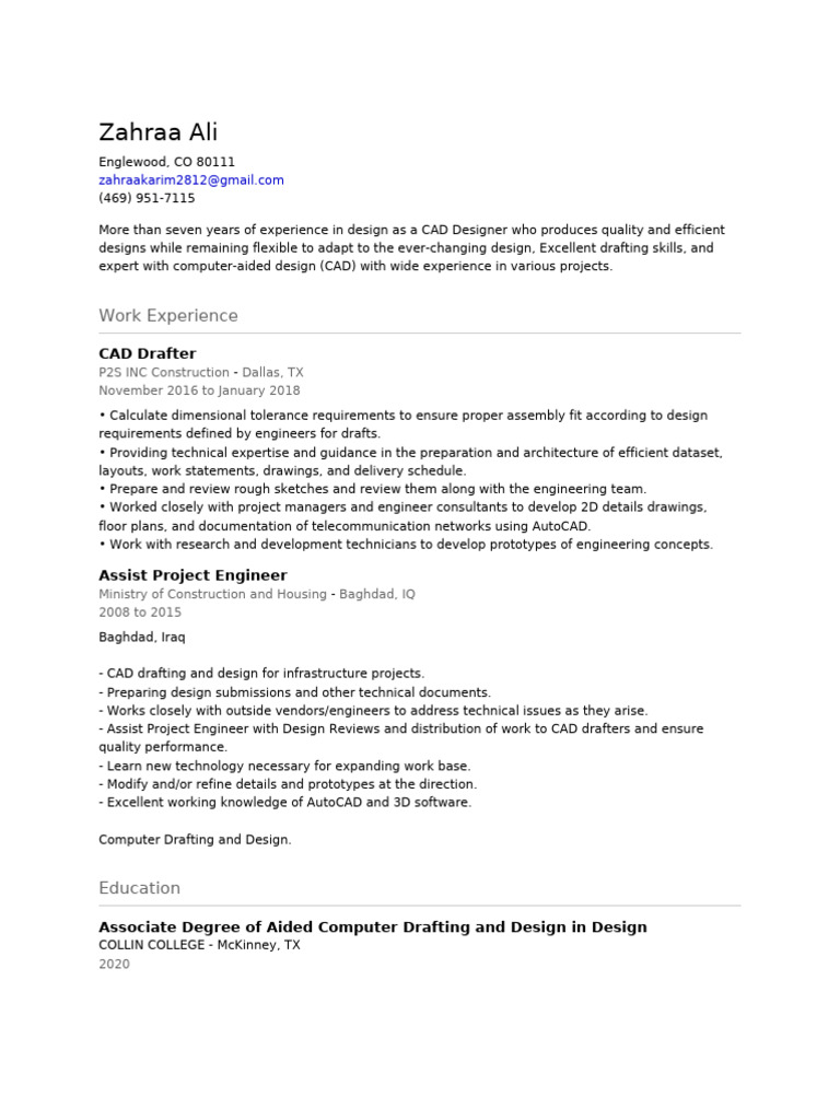 Zahraa K. Ali - Resume | PDF