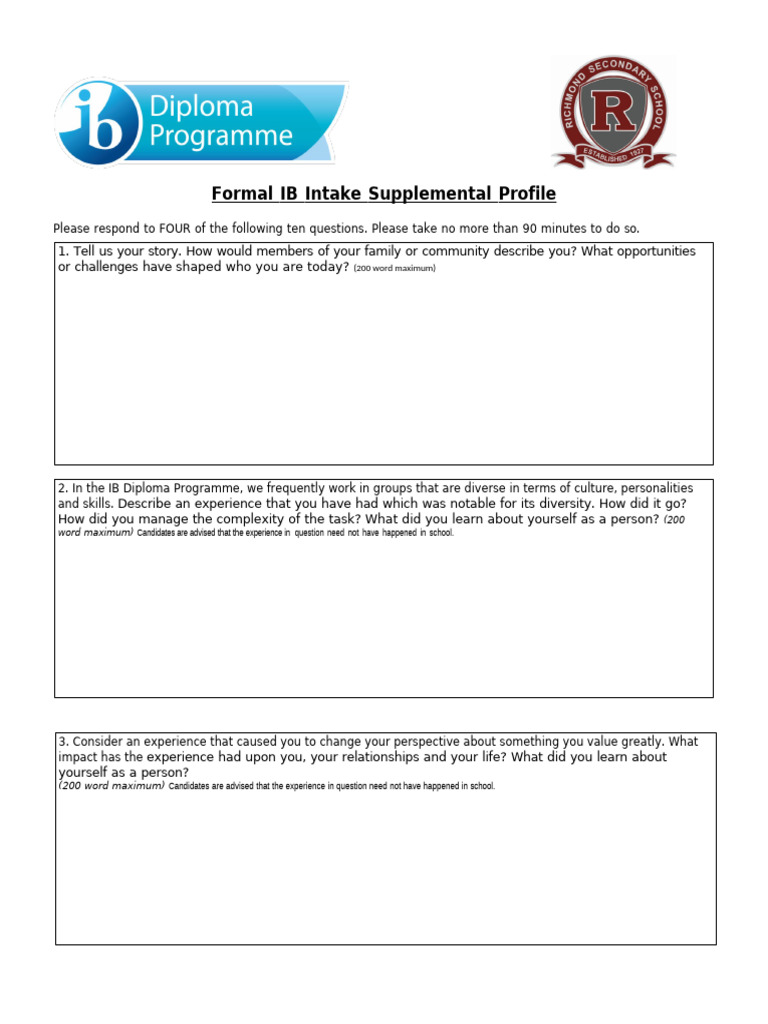 IB Diploma Programme Supplemental Profile | PDF | Human Communication ...