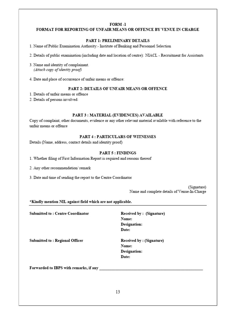Form 1 Nia | PDF