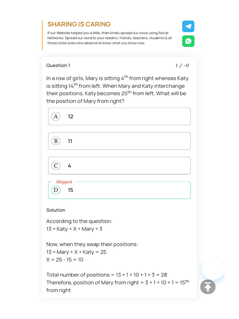Logical Reasoning Test - 1 | PDF