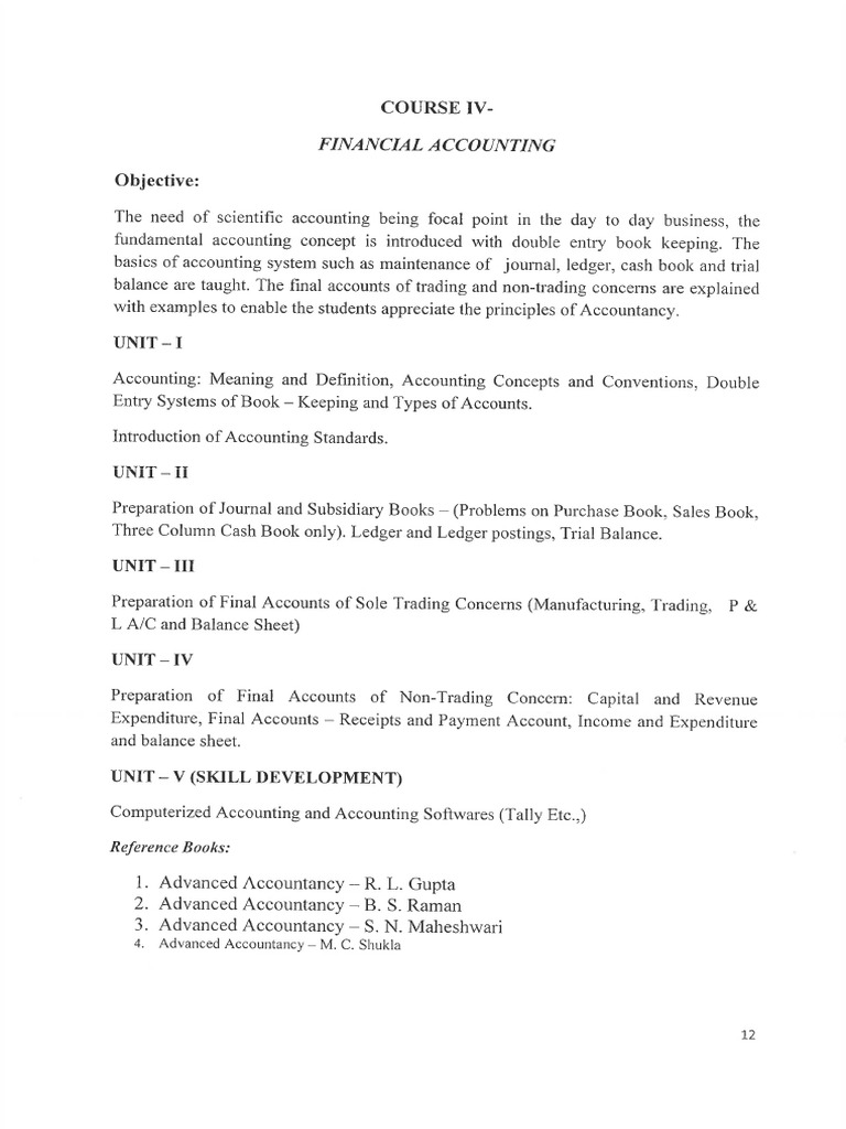 Advance Accounting Syllabus | PDF