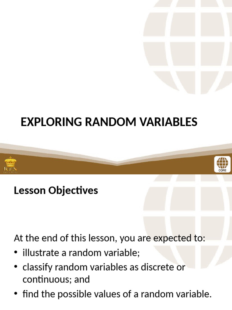 Unit I Lesson-1 Exploring Random Variables | PDF | Random Variable ...