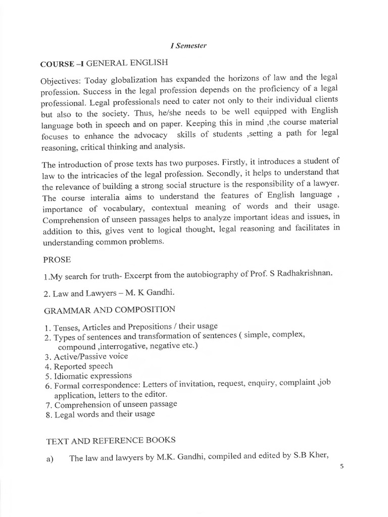 General English Syllabus | PDF