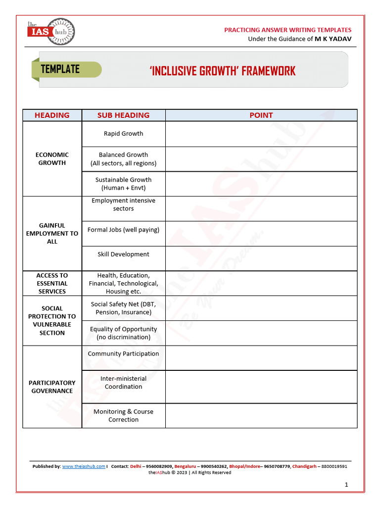 Inclusive Growth Template TheIAShub Use F PDF | PDF