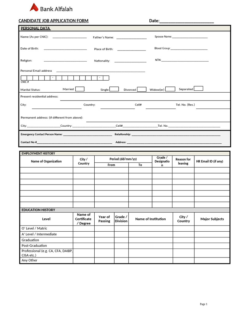 Candidate Job Application Form | PDF | Crimes | Crime & Violence