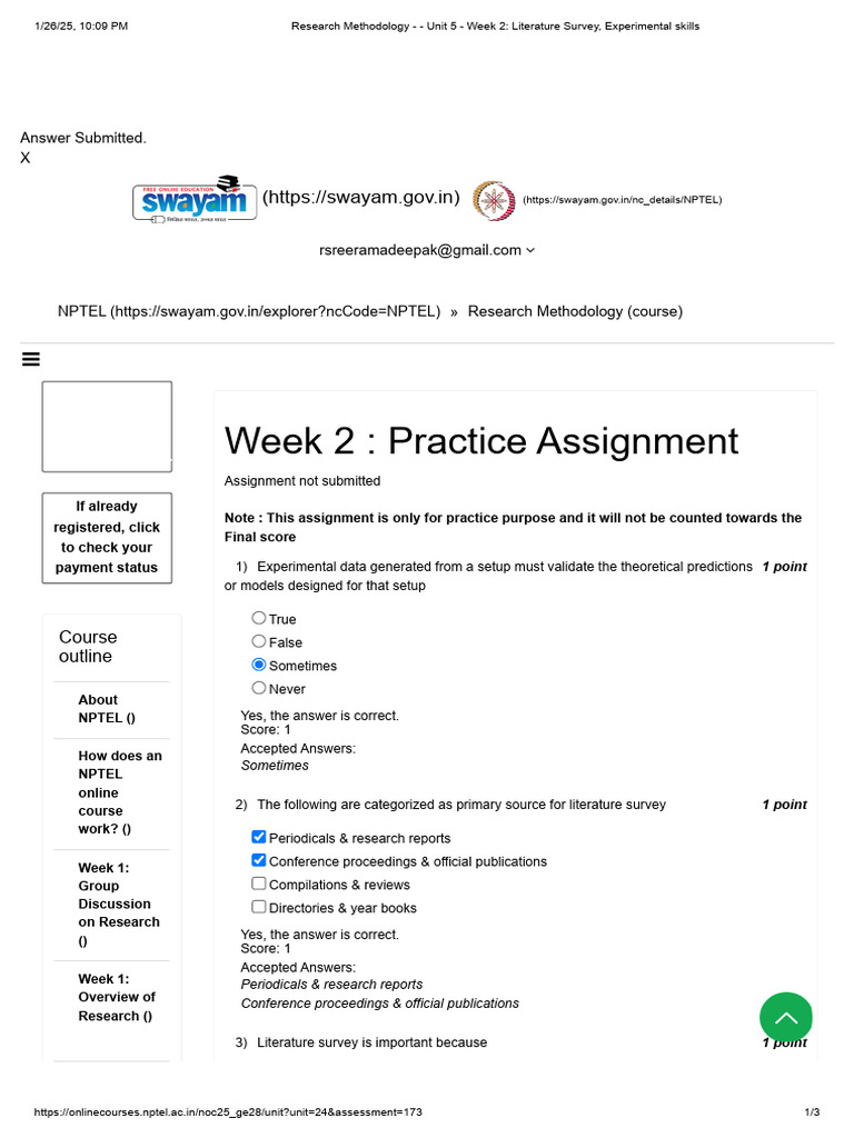 Research Methodology - Unit 5 - Week 2 - PRACTICE ASSIGNMENT-2 | PDF | Methodology | Scientific ...