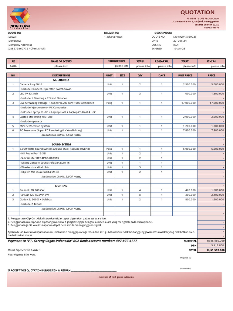 (SGI) Quotation - Lucya - Jakarta Pusat - Februari 2025 | PDF | Audio Electronics | Audio ...