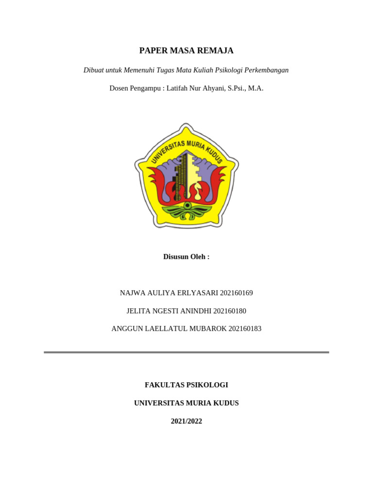 Kelompok 16 Masa Remaja | PDF