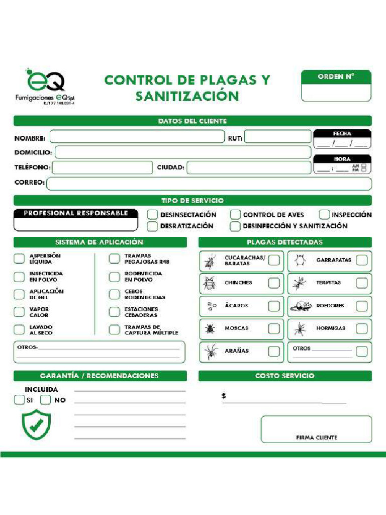 Formato de Control de Plagas | PDF