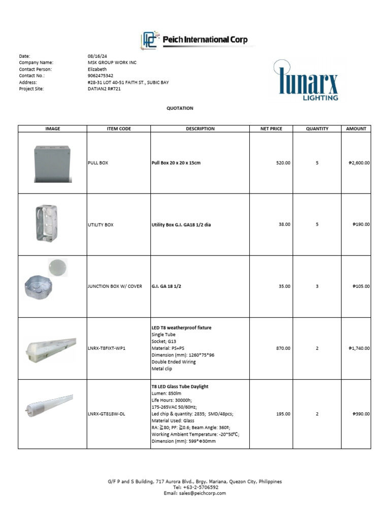 2024-0816 MSK Group Work Inc | PDF | Manufactured Goods | Equipment