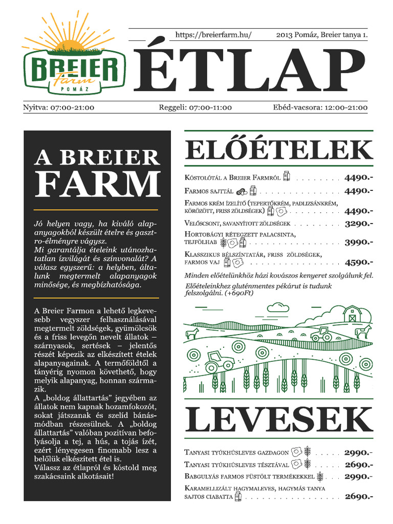 Farm Etlap 24osz Tel Web | PDF
