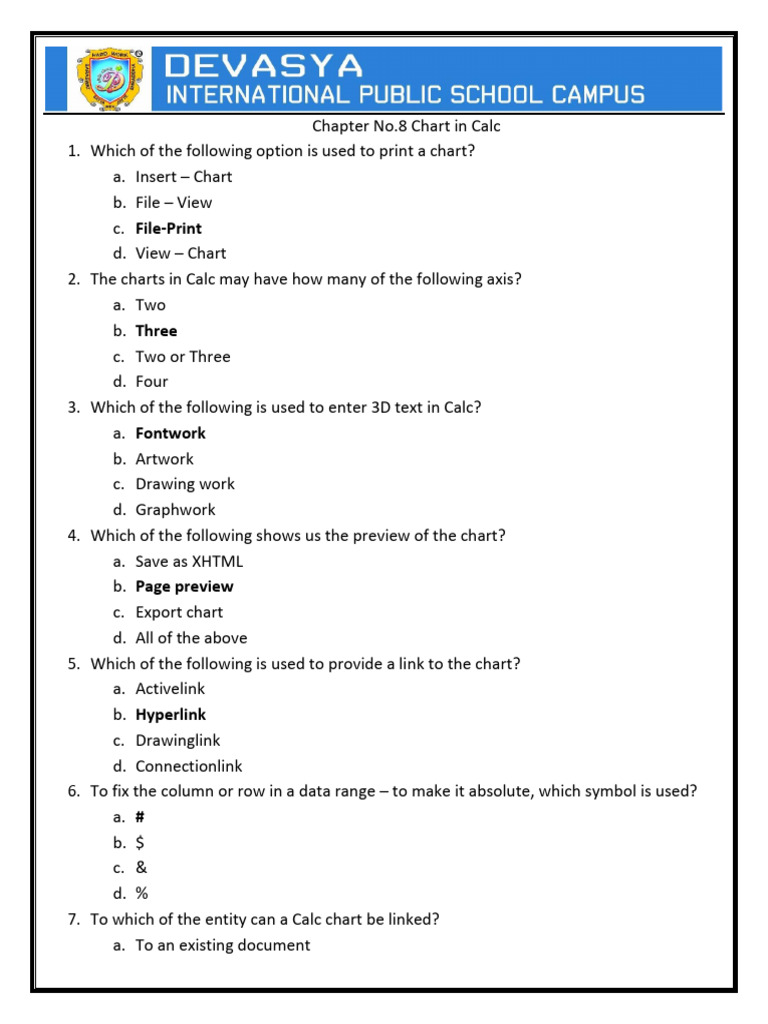 STD 10th CH 8 Chart in Calc | PDF | Chart | Computing