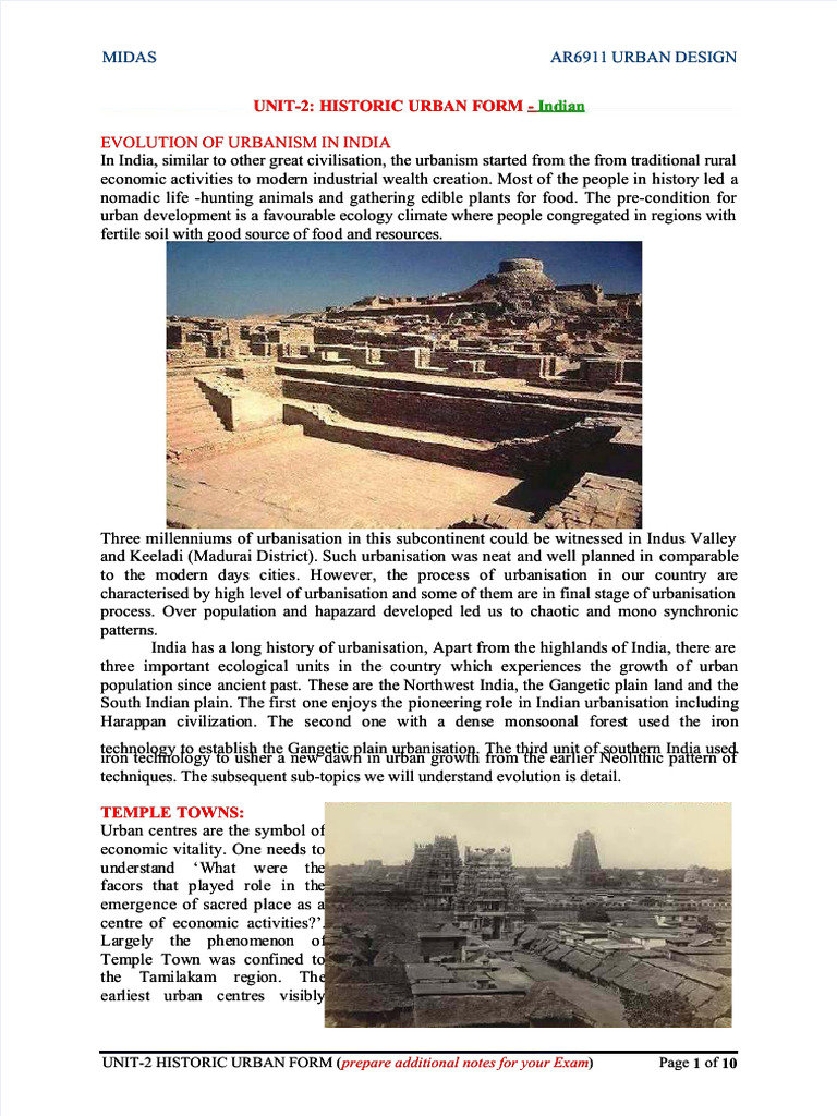 Evolution of Urbanism in India | PDF