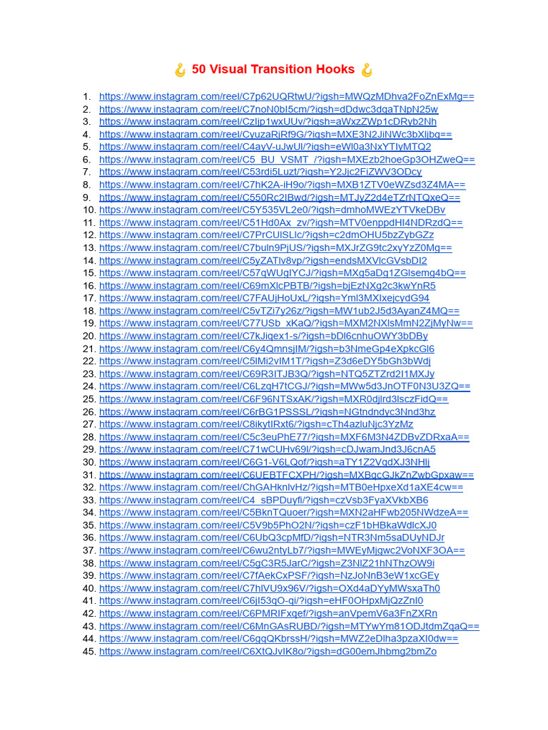 50 Visual Transition Hook-4 | PDF