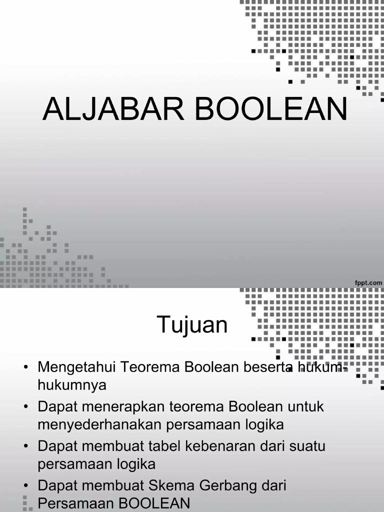 aljabar-boolean-penyederhanaan-persamaan-dan-tabelnya-pptx | PDF