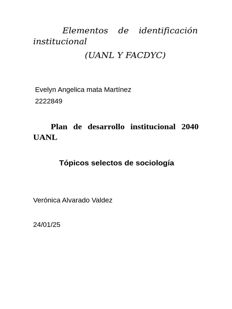 Visión 2040: Plan de Desarrollo UANL | PDF | Maestros | Evaluación
