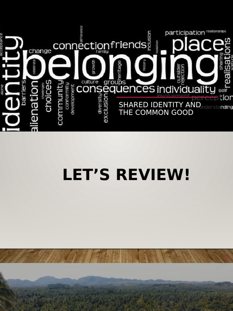 Lesson 3 Shared Identity and The Common Good | PDF