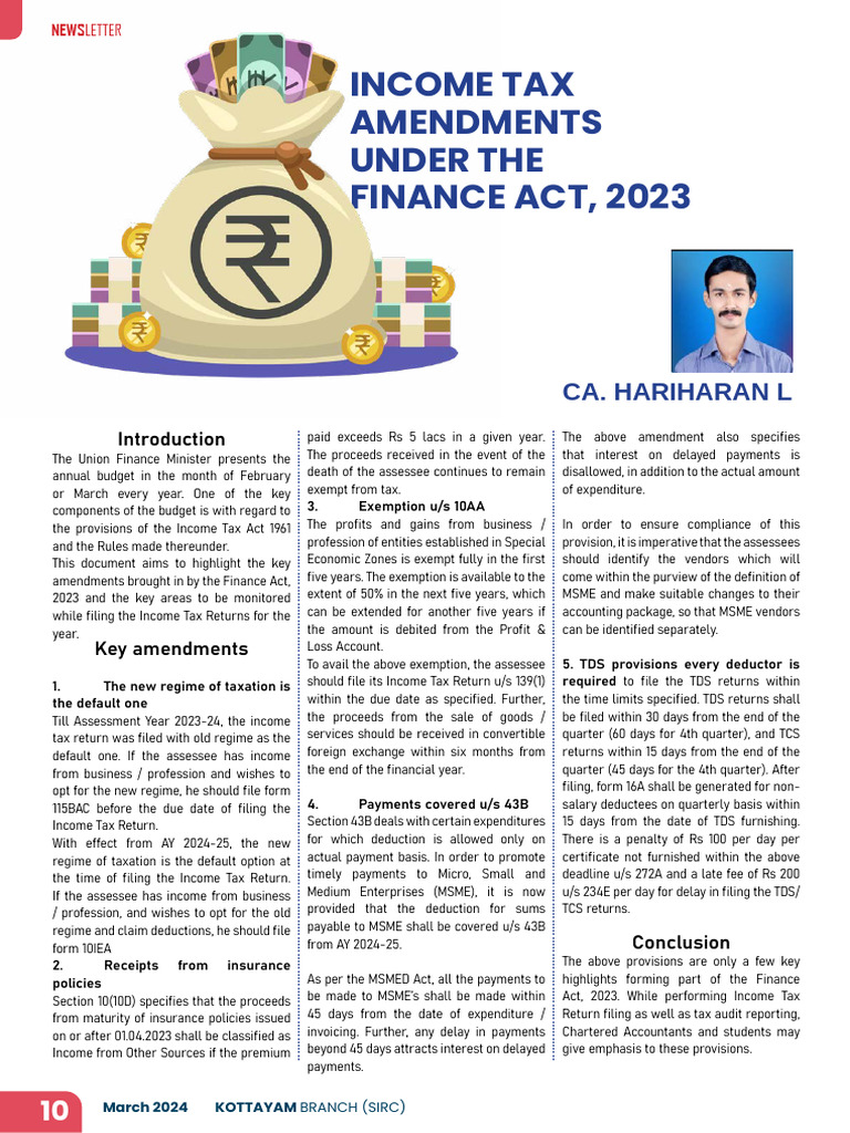 Key Income Tax Amendments 2023 | PDF | Taxes | Income Tax