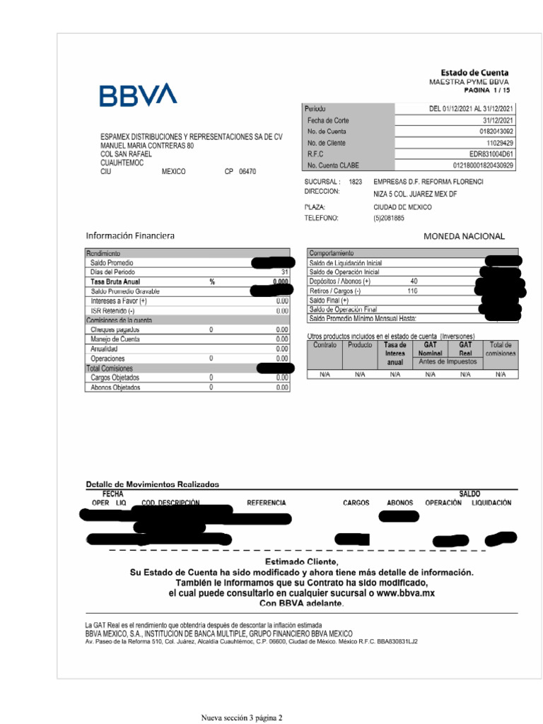 F3877 Carátula Edo. Cta. BBVA 30929 | PDF