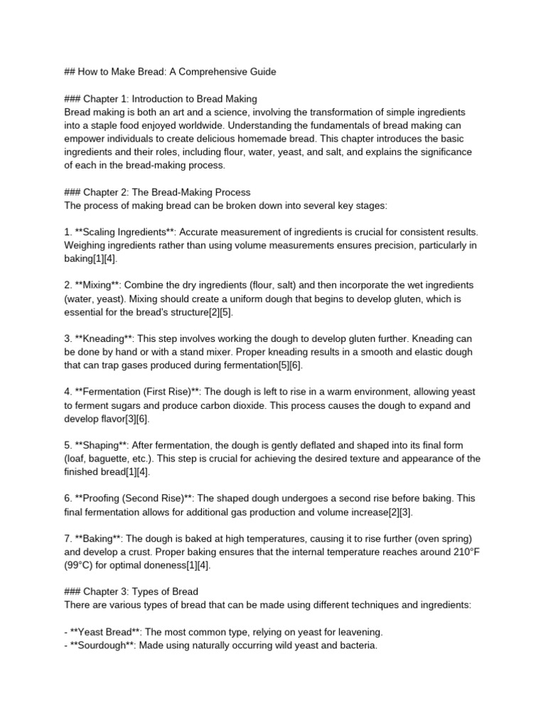How To Make Bread A Comprehensive Guide Pdf Breads Baking