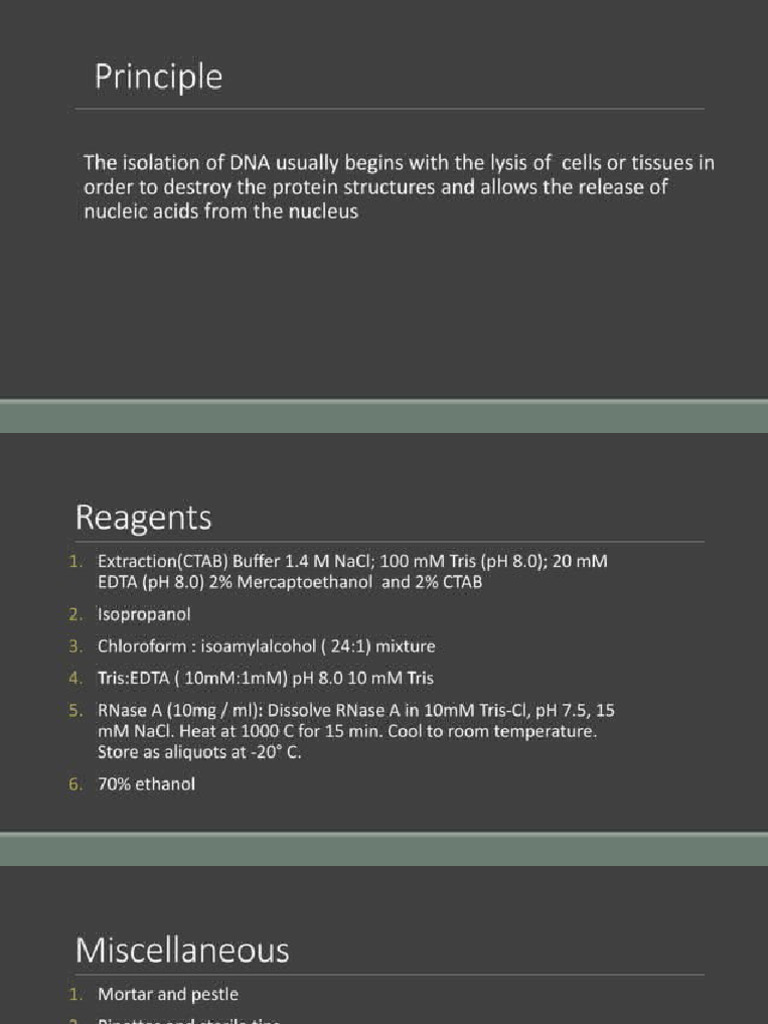 Isolation of Genomic DNA | PDF