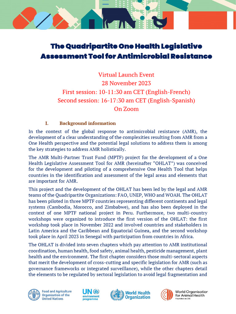 Launch of One Health Tool for AMR | PDF