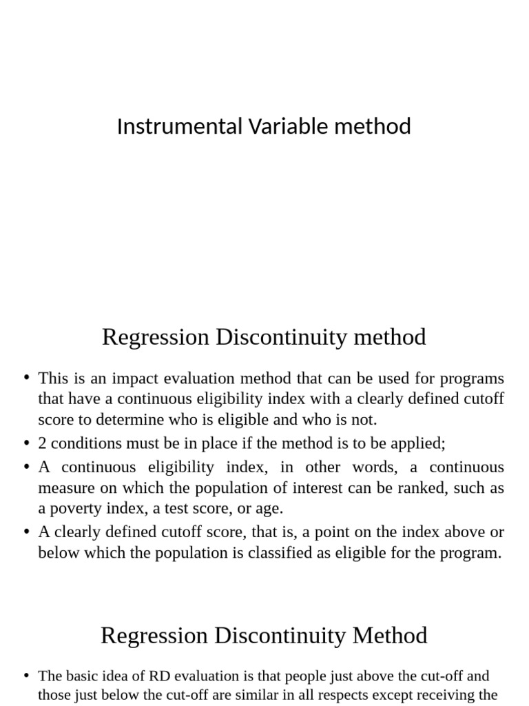 Instrumental Variable Method | PDF | Dependent And Independent Variables | Methodology