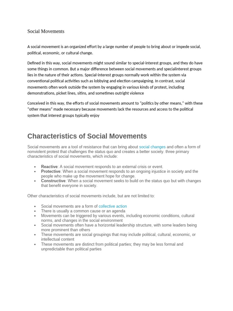 Social Movements P | PDF | Social Movements | Protest