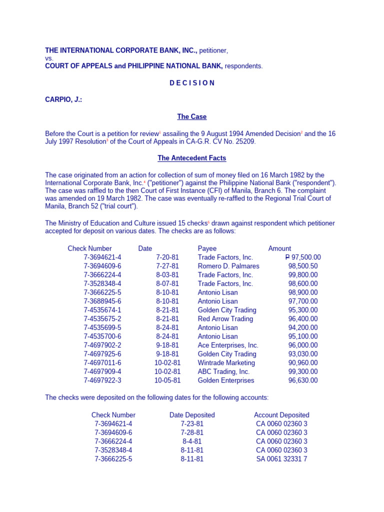 THE INTERNATIONAL CORPORATE BANK (Material Alteration) | PDF ...