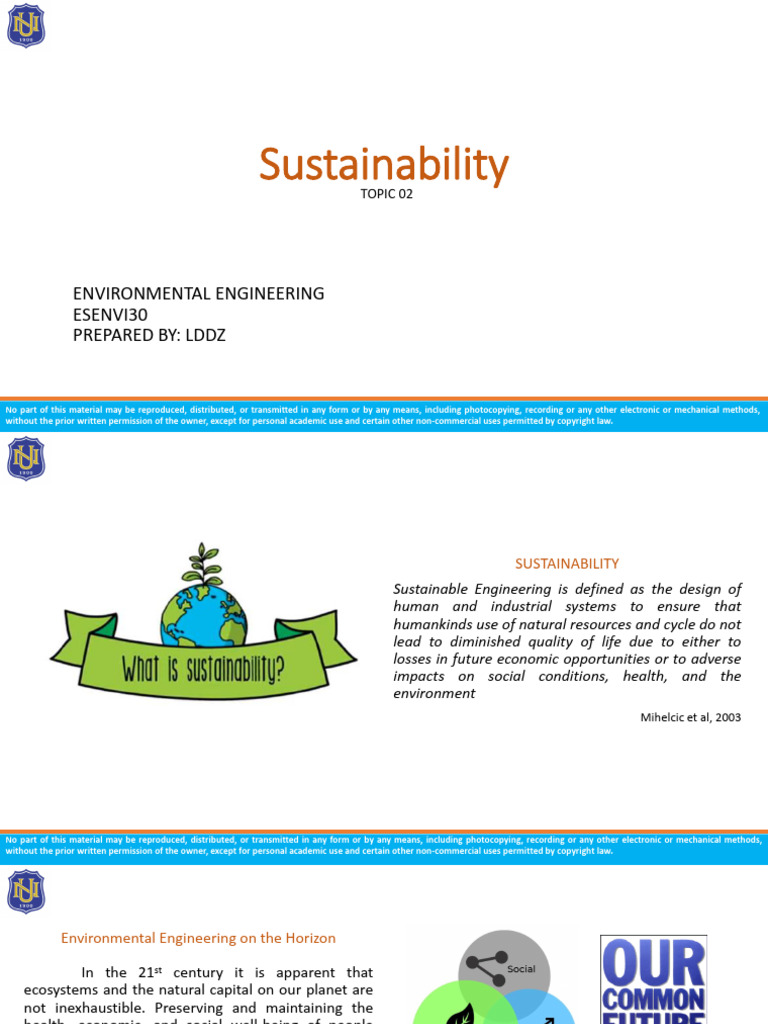 ESENVI30 - ToPIC 02 - Sustainability | PDF | Sustainability | Engineering
