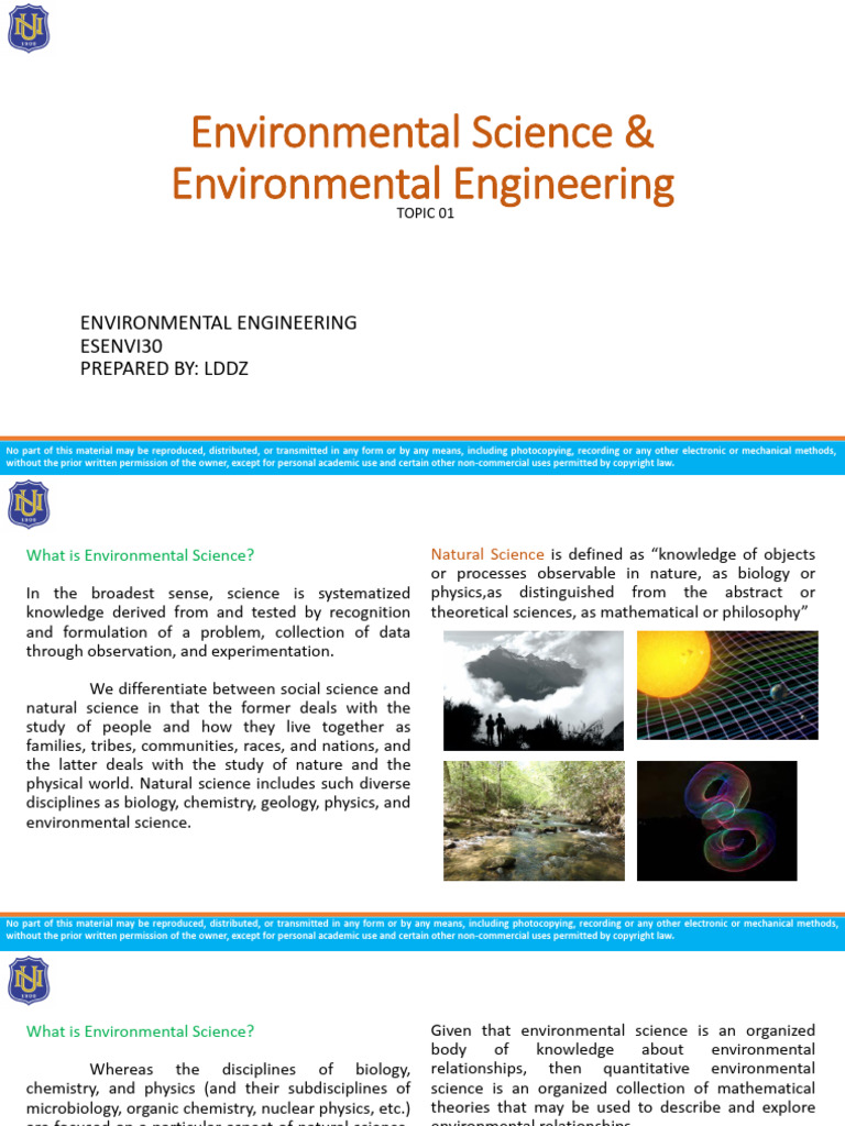 Overview of Environmental Science & Engineering | PDF | Science ...