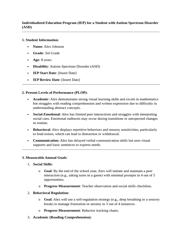 Individualized Education Program FORMATION | PDF | Individualized ...