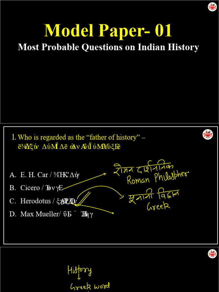Day 6 History Model Paper 1 24th June | PDF
