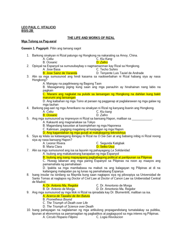 Activity Rizal-Final | PDF