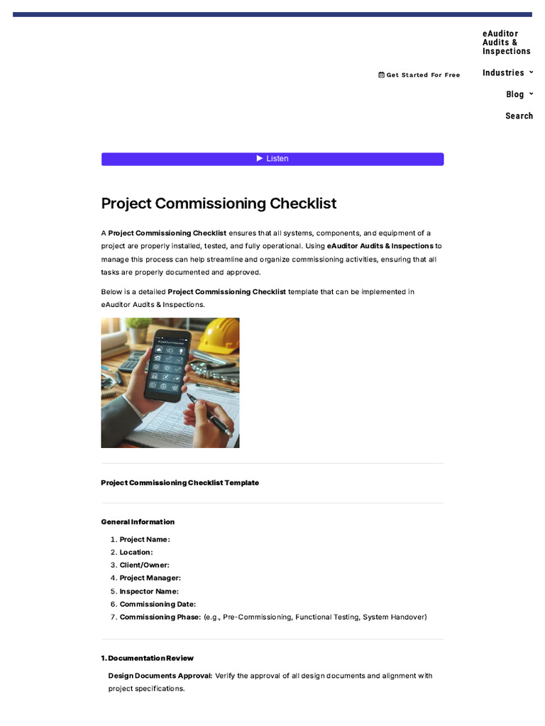 Assisted Commissioning Checklist Guide | PDF | Financial Audit ...