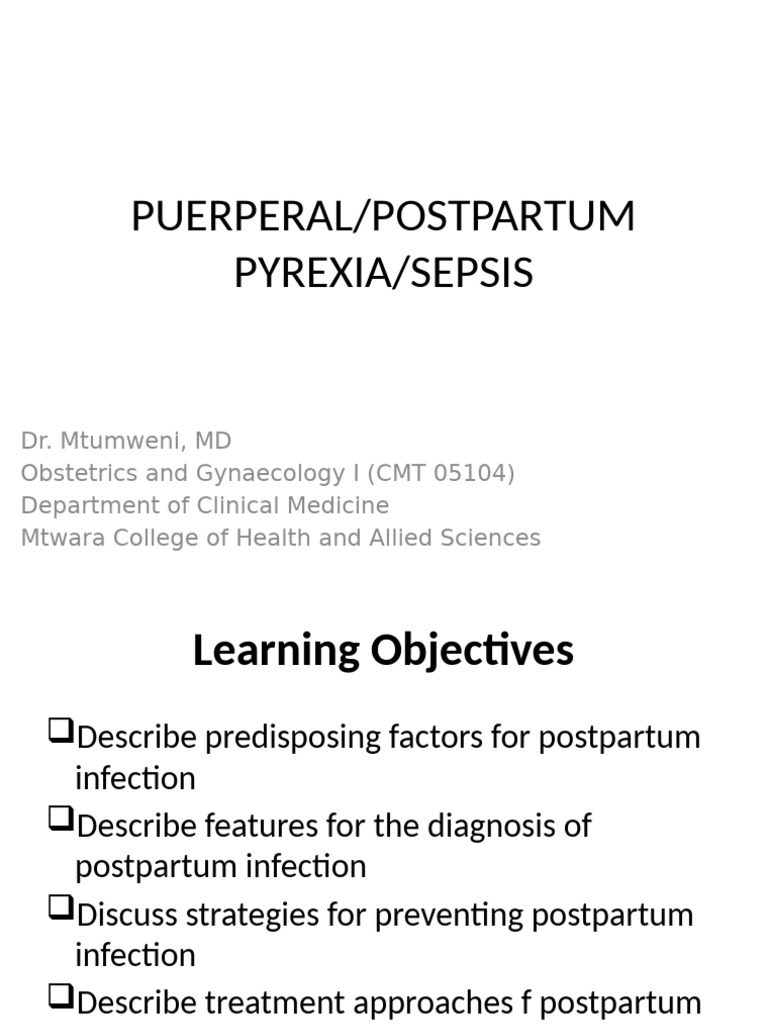 16. Puerperal Sepsis | PDF | Childbirth | Postpartum Period